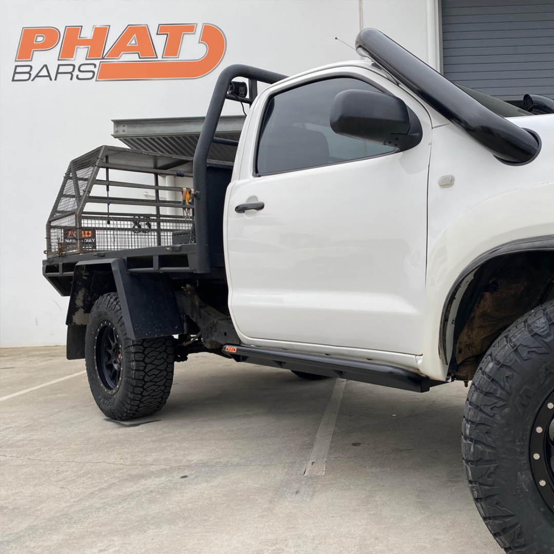 Phat Bars Angled Powder Coated Side Steps to suit Toyota N70 Hilux 2005 ...