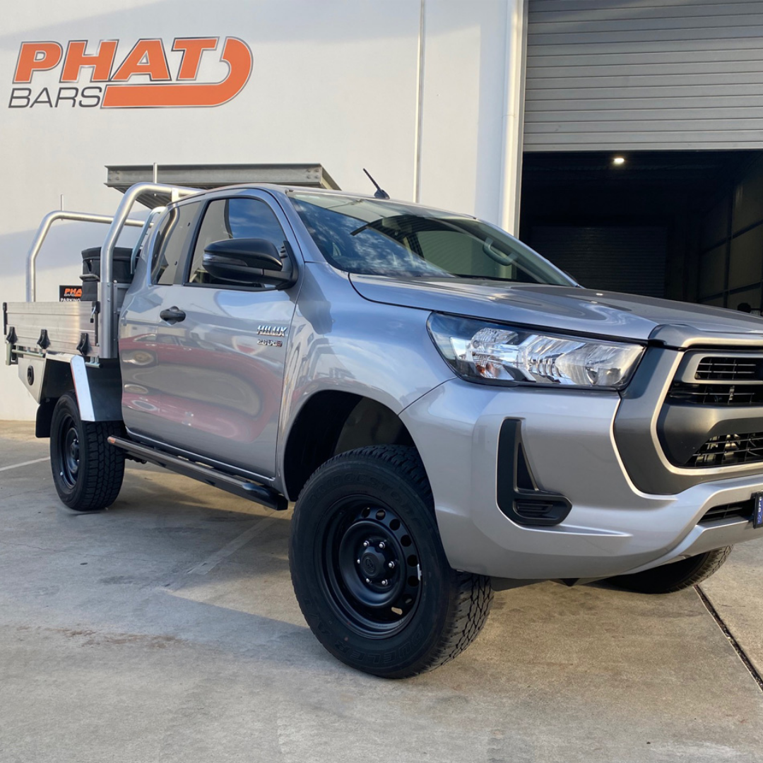 Phat Bars Angled Powder Coated Side Steps to suit Toyota N80 Hilux 2015 ...